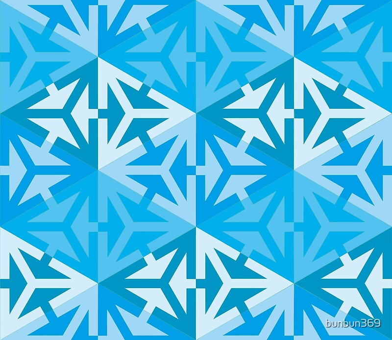 "Radiant Blue - arrows - triangles - hexagons" by bunbun369 | Redbubble