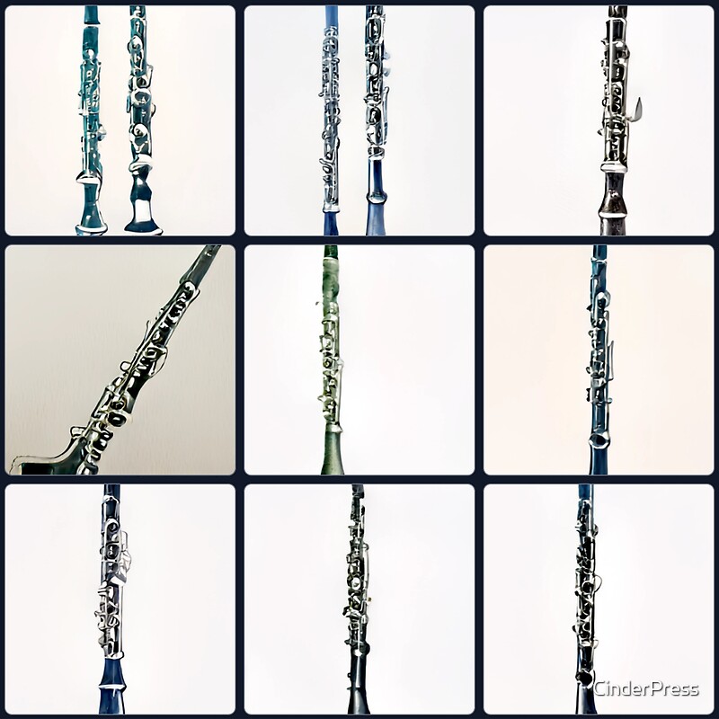 "Clarinets art / Musical Instruments art" by CinderPress | Redbubble