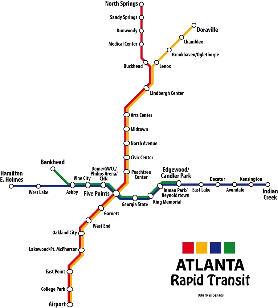 "ATLANTA Rapid Transit Map" by UrbanRail | Redbubble