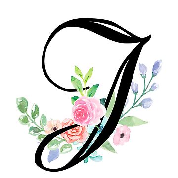 "Girly Watercolor Floral Initial - J" Sticker for Sale by Grafixmom ...