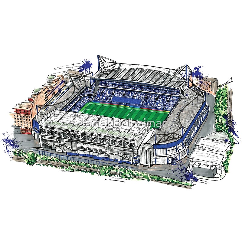 "Chelsea FC, Stadium, Stamford Bridge" by drawingstadiums | Redbubble