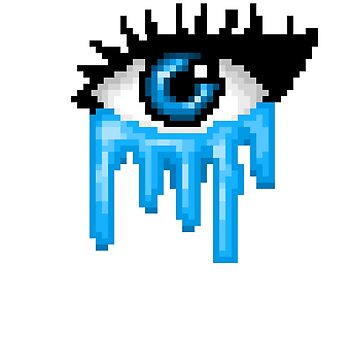 "pixel art blue eyes with blue water drops" Art Print for Sale by ...
