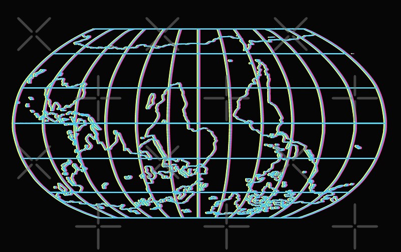 "inverted world map with colourful line" by duxpavlic | Redbubble