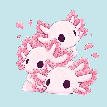 "Cute Axolotl Chibi Stack" Sticker for Sale by evybenita | Redbubble