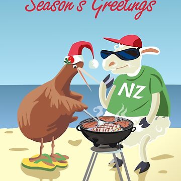 "New Zealand sheep and kiwi Christmas card" Photographic Print for Sale ...