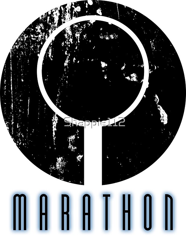 "Marathon Symbol II - Black" by Shappie112 | Redbubble