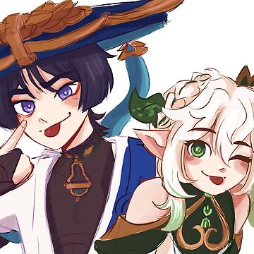 "Nahida and Wanderer - Bleh" Sticker for Sale by Kaytlin-Studios ...