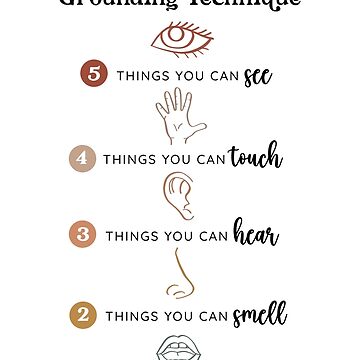 "5-4-3-2-1 Grounding Technique" Poster for Sale by Plant Kind Thoughts ...