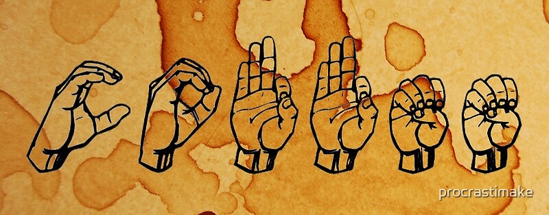 "Coffee ASL" by procrastimake | Redbubble