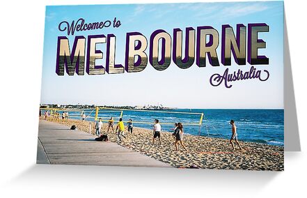 "Melbourne Australia Vintage Postcard" Greeting Card by gpunch | Redbubble