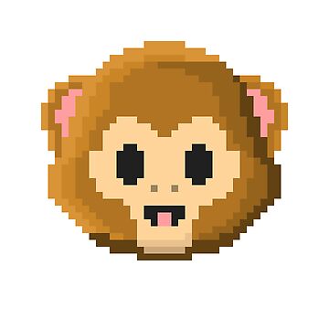 "Monkey Face Emoji Pixel Art" Sticker for Sale by R74n | Redbubble