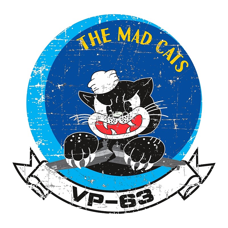 "USN VP-63 Patrol Bombing Squadron The Mad Cats - Grunge Style" by ...