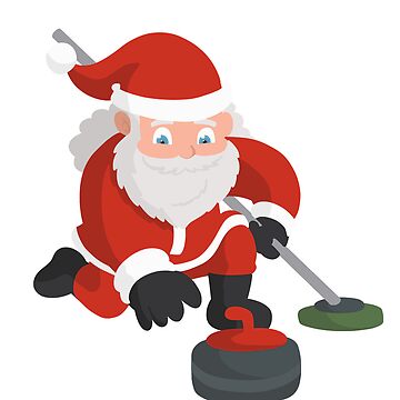 "Santa Curling" Sticker for Sale by kelsquits | Redbubble
