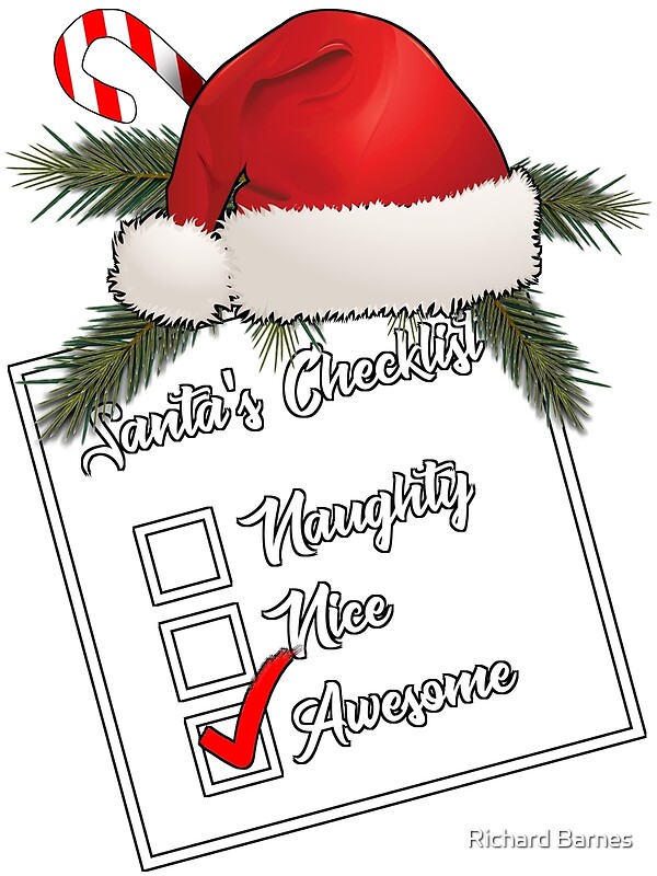 "Santa's Checklist" by Ricky Barnes | Redbubble