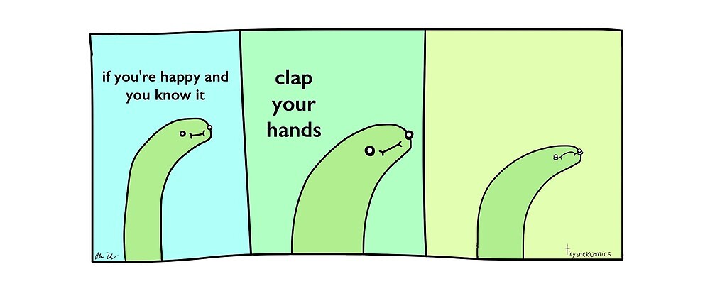 "Clap Your Hands - Tiny Snek Comics" by acohen110 | Redbubble