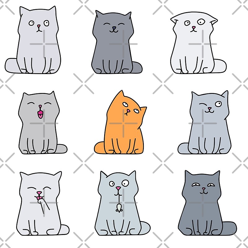 Nine Cute Kittens By Yulia Rb Redbubble