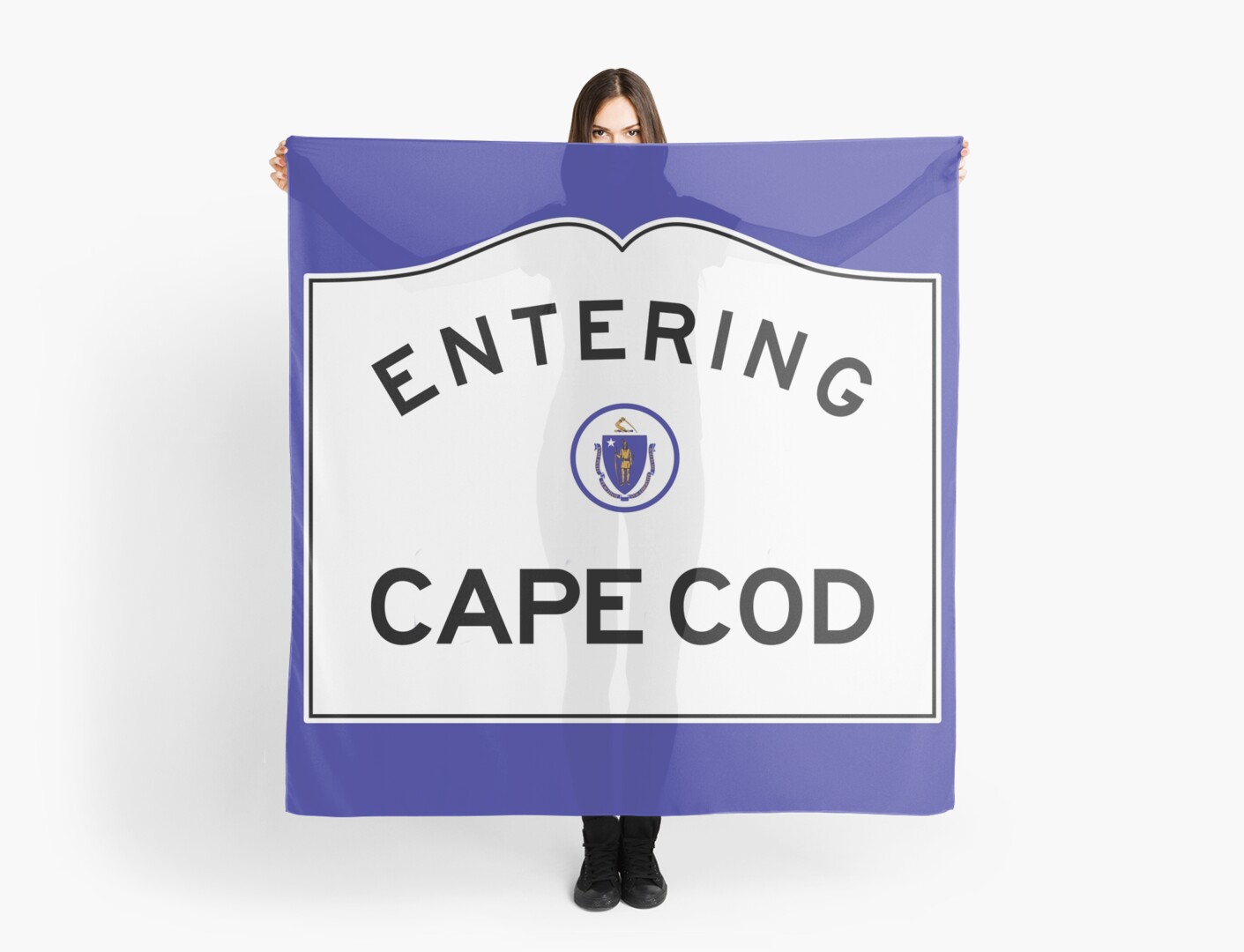 "Entering CAPE COD - Commonwealth of Massachusetts Road Sign" Scarf by ...
