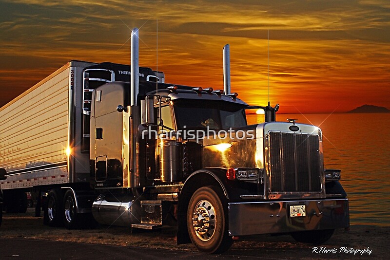 "Sunset Peterbilt and Trailer" by rharrisphotos | Redbubble