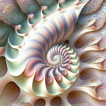 "A Fractal Design Featuring a Seashell Pattern" Sticker for Sale by ...