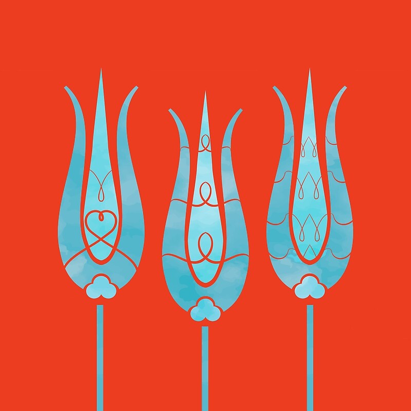 "Turkish Tulips Flowers, Traditional Ethnic Design" by Anna Lemos ...