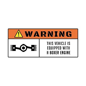 "Warning! This Vehicle Is Equipped With a Boxer Engine" Sticker for ...
