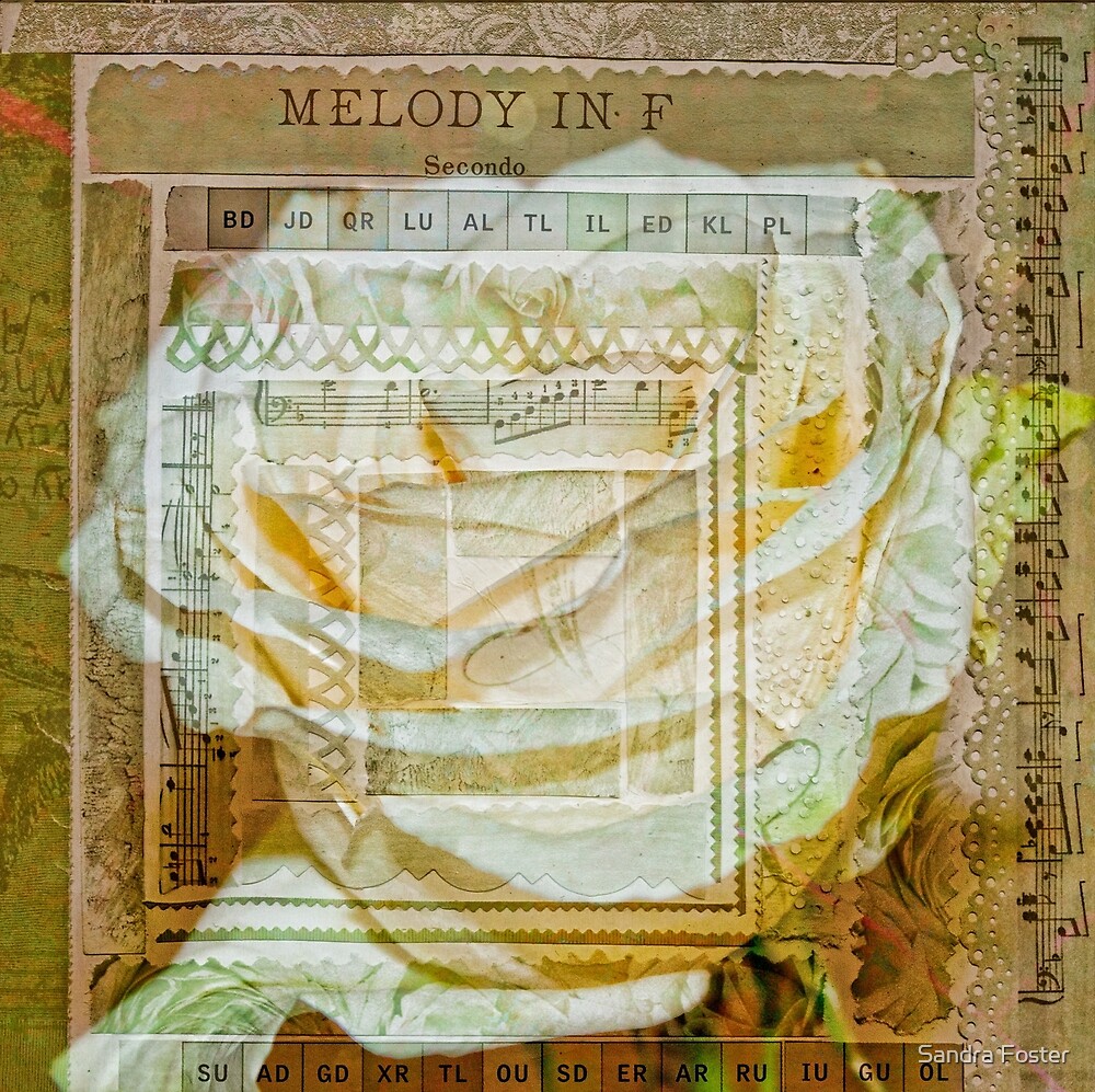 "Collaged White Rose" by Sandra Foster | Redbubble