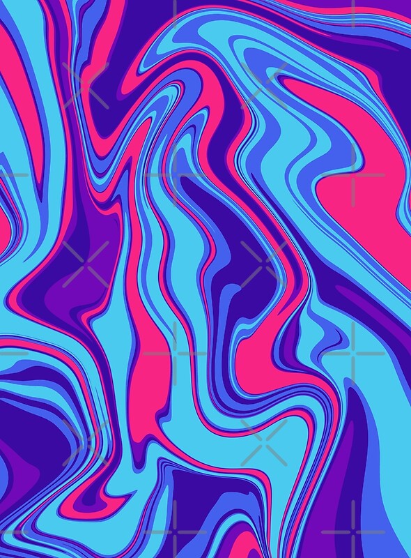 "Wild Waves Purple and Blue Liquid Abstract Artwork" by patternsoup ...