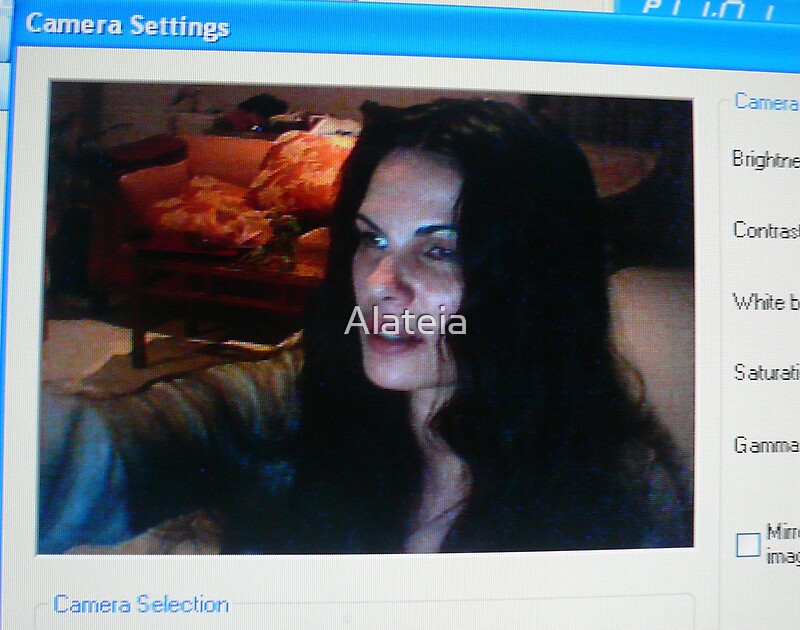 "SELF PORTRAIT (OFF MY MONITOR; WEBCAM TO CAM) " by Alateia | Redbubble