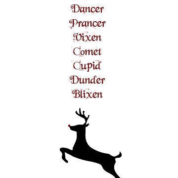 "Santa's Reindeer Name List" Art Board Print for Sale by Swigalicious ...