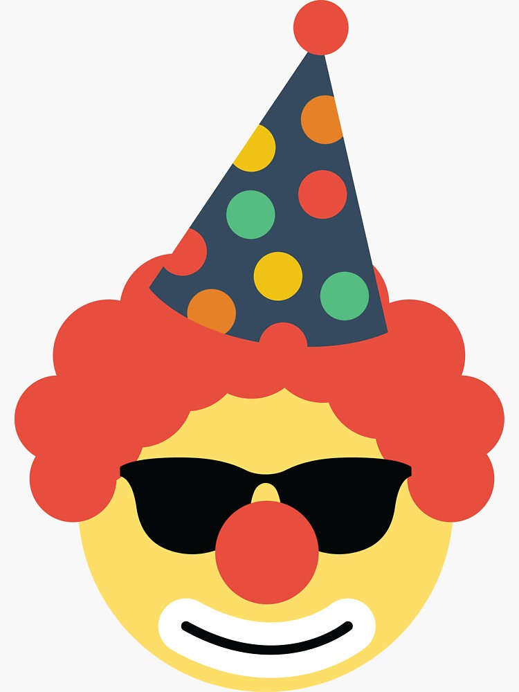 "Clown Emoji " Sticker by HippoEmo | Redbubble