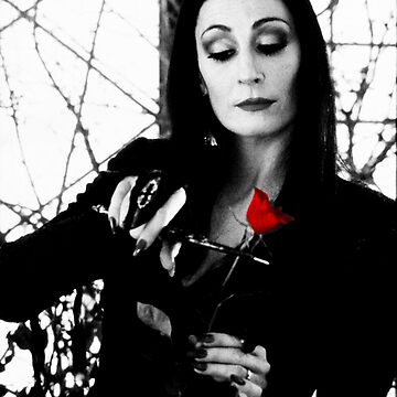 "Morticia Addams pruning her Roses Movie Still Digital Art" Art Print ...