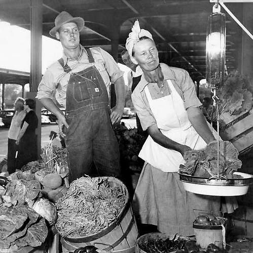 "Farmers Market 1950s" by Cleburnus | Redbubble