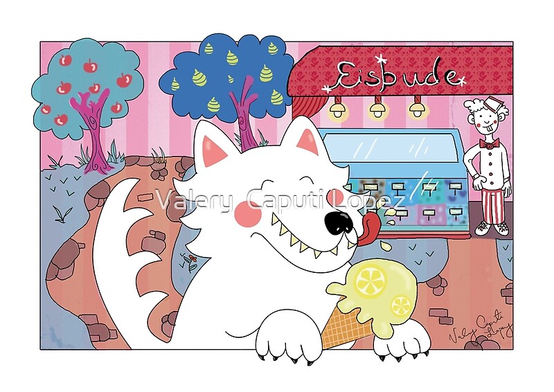 "Ice cream wolf " by Valery Caputi Lopez | Redbubble