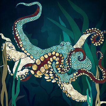 "Metallic Octopus V" Sticker for Sale by spacefrogdesign | Redbubble