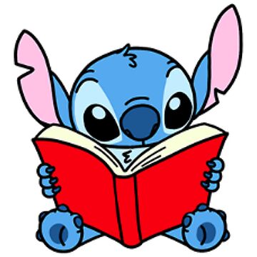 "Stitch Reading A Book" Sticker for Sale by Hollis & Huntington | Redbubble