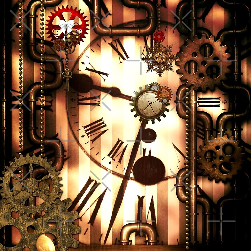 "Steampunk, clocks and gears, vintage design" by nicky2342 | Redbubble