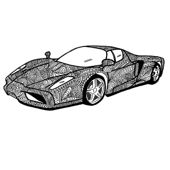 Poster « Art de mandala de voiture de sport », par KerrySewInTime ...