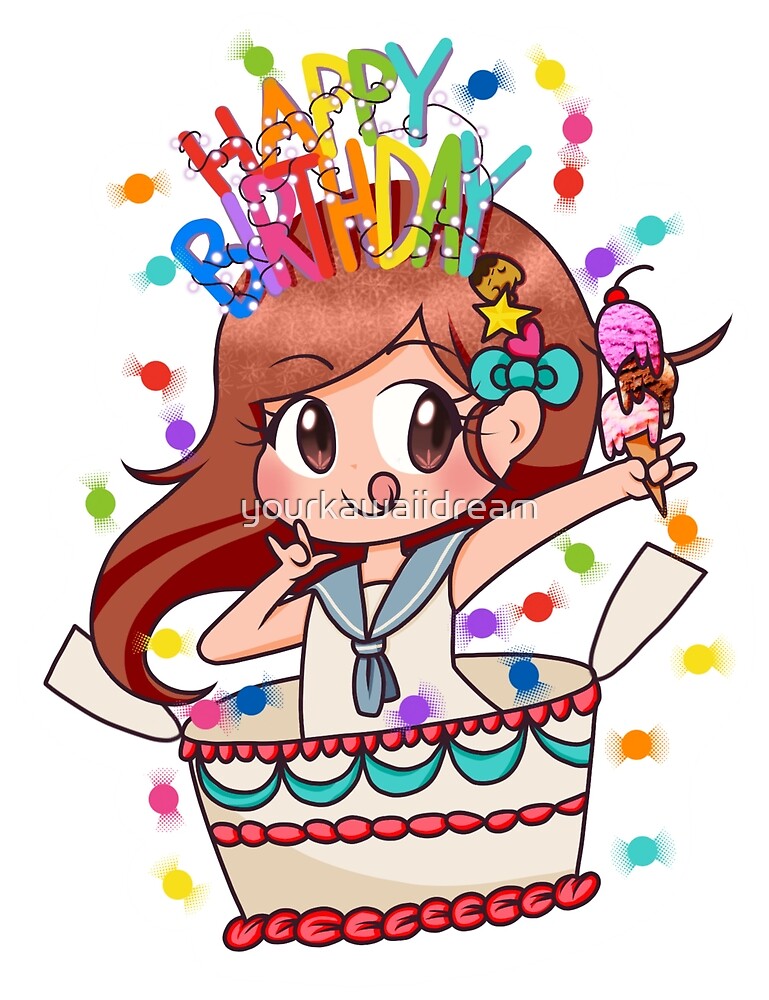 "Birthday Chibi" by yourkawaiidream | Redbubble