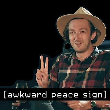 "awkward peace sign" Sticker for Sale by writerinthelake | Redbubble