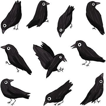 "Cartoon crow pack" Sticker for Sale by Mayarart | Redbubble