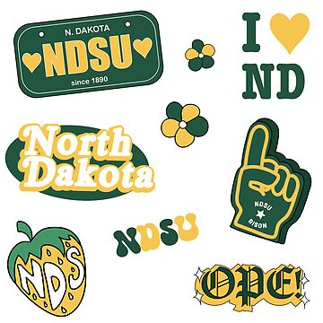 "North Dakota NDSU" Sticker for Sale by lciagne | Redbubble