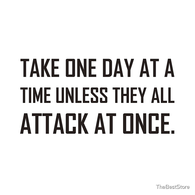 "Take One Day At A Time Unless All Attack At Once" by TheBestStore ...