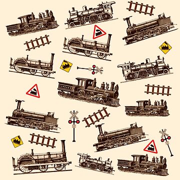 "Vintage retro steam old train pattern backpack" Backpack for Sale by ...