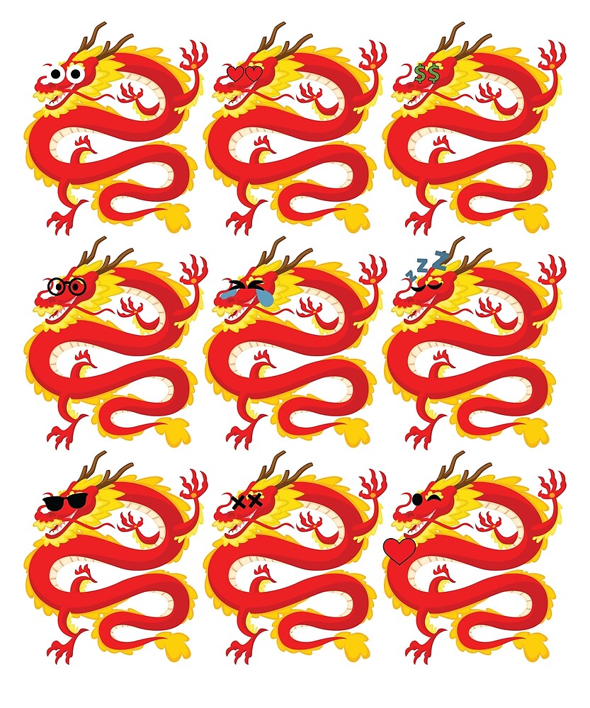 "Chinese Dragon Emoji " by HippoEmo | Redbubble