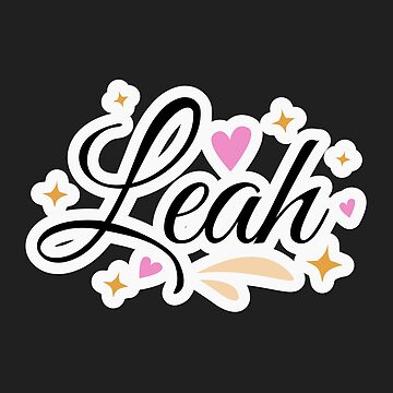 "Leah name cute design" Sticker for Sale by BrightLightArts | Redbubble