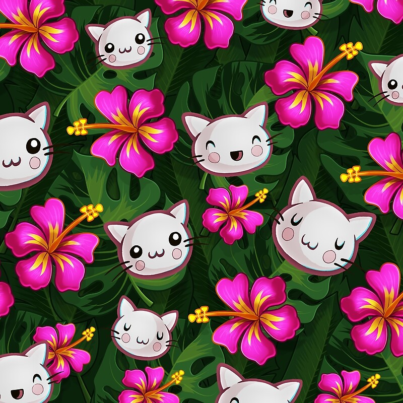"Kawaii Hawaii kittens" by RemcoBakker | Redbubble