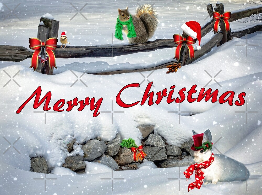 Whimsical Christmas Scene By Carolm Redbubble 2763