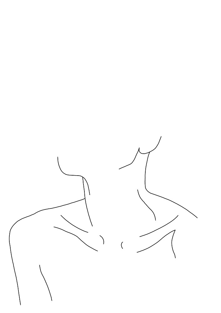"Collar bones line drawing illustration - Ali" by TheColourStudy ...