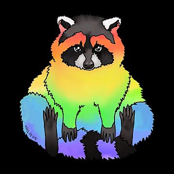 "Rainbow Raccoon" Sticker for Sale by artbyveya | Redbubble