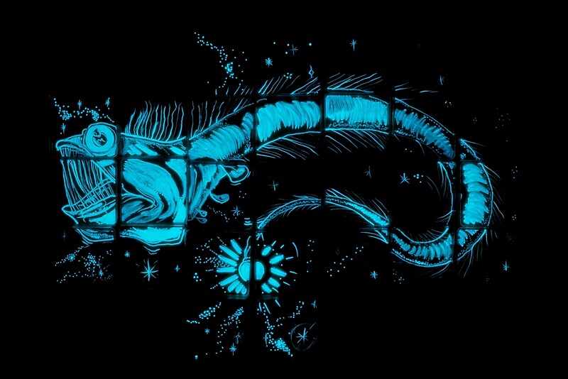 "Glowing Bacterial Art - Viperfish" by SiouxsieW | Redbubble